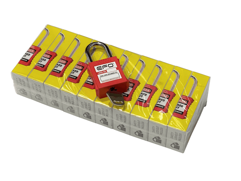 Keyed Alike Lockout Padlocks 10 Pack - Electrical Factory Outlet